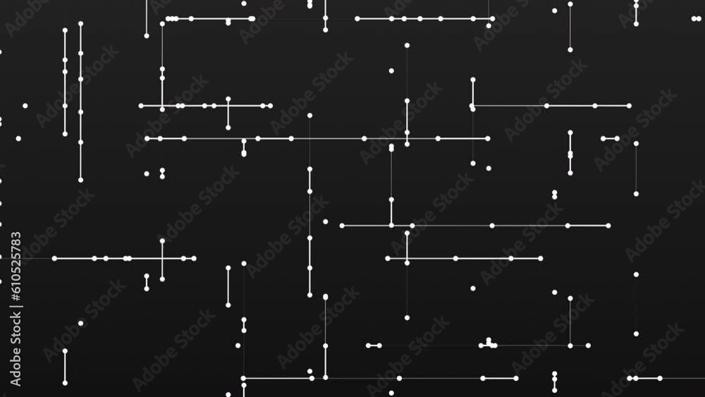 Seamless slow motion geometric animation, slowly white stretching lines ...