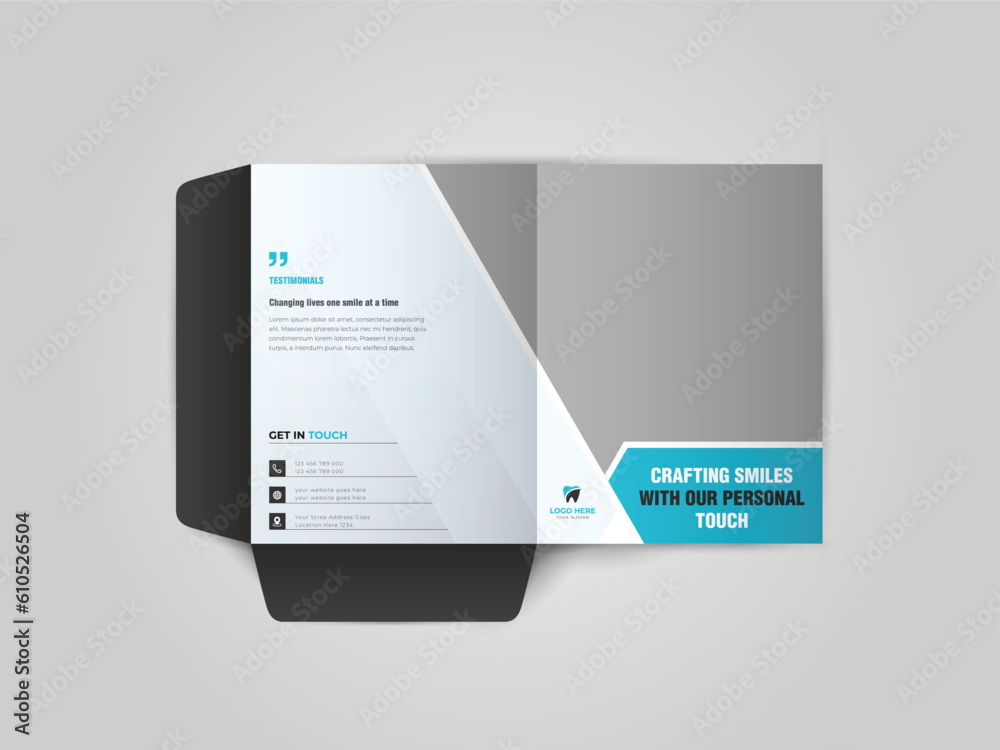 Dental care Medical Presentation folder, Business folder for files ...