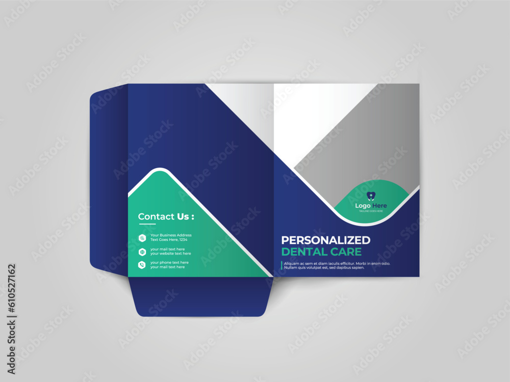 Dental care Medical Presentation folder, design cover template, layout ...