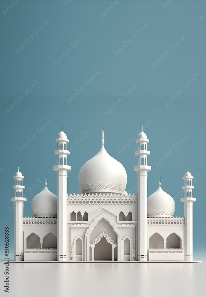 beautiful Islamic mosque vertical background with copy space ...