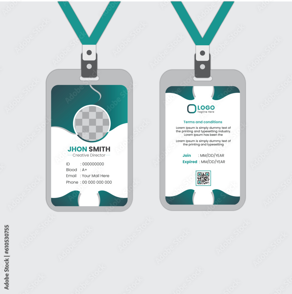 Creative Modern Id Card Template with premium vector identity card ...