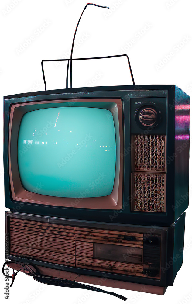 ai generated oldschool looking big retro TV monitor from the past, tube ...