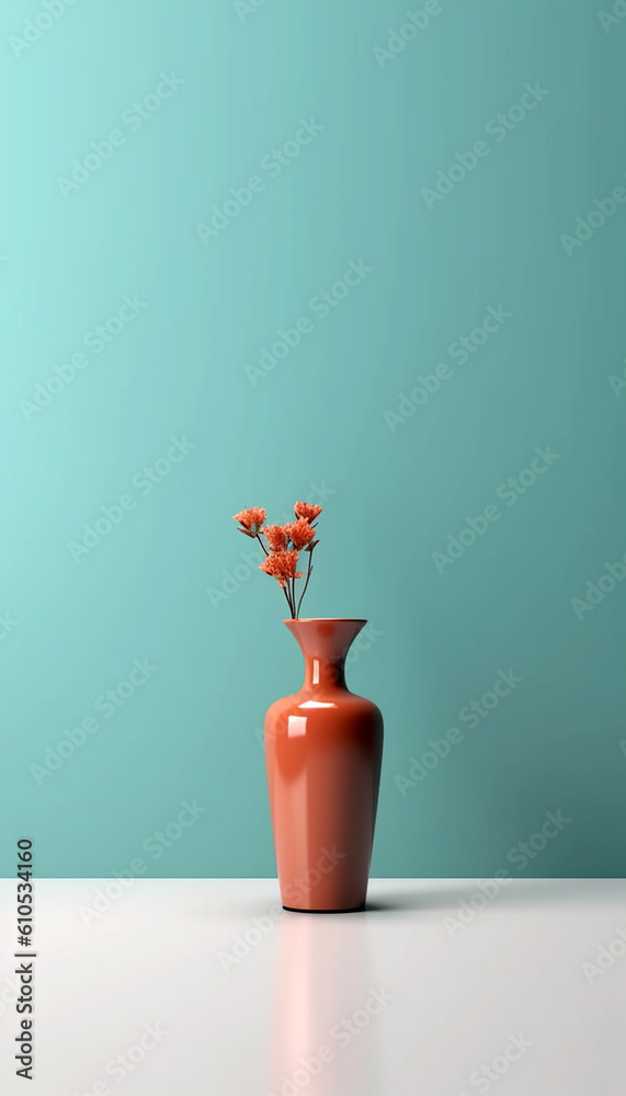 Beautiful vase isolated on blank background wall, generative ai ...