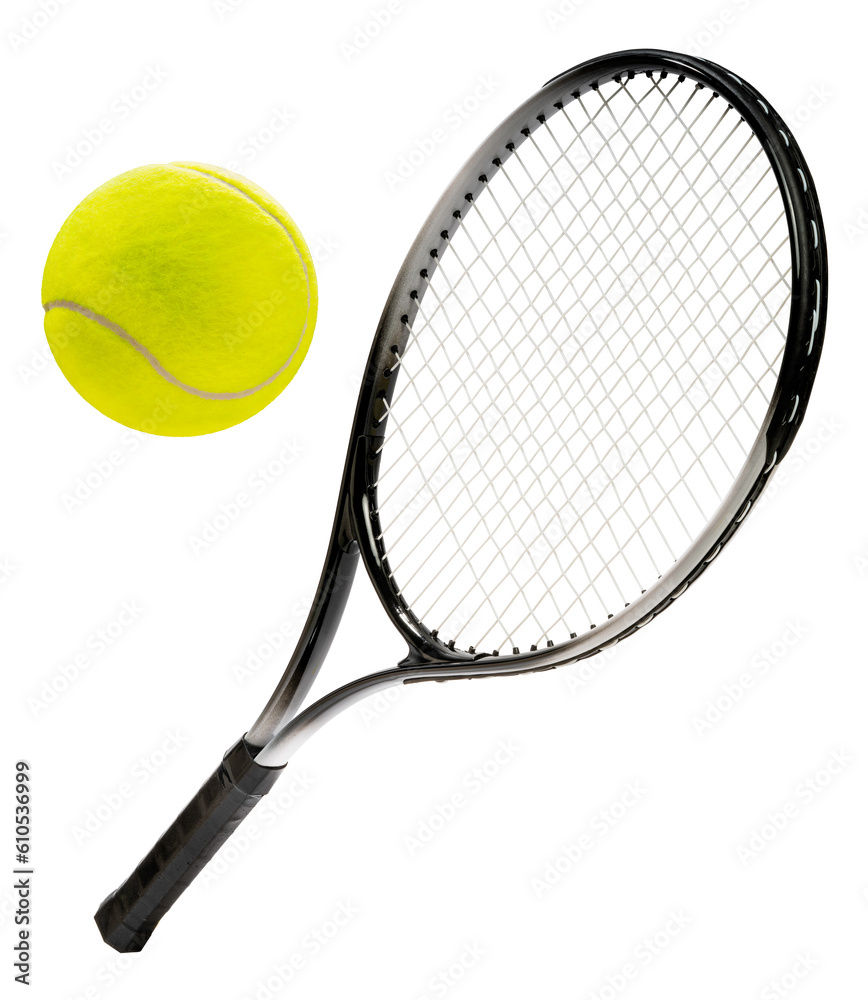 Tennis racket and Tennis ball isolated on white background, Tennis ...