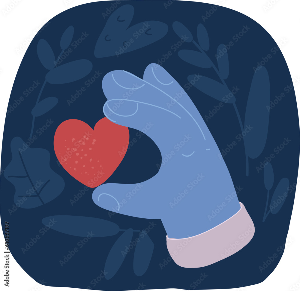 Cartoon vector illustration of Healthcare hands holding heart Stock ...