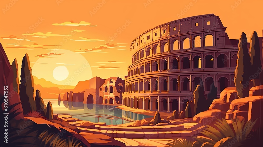 Background Roman Colosseum. Striking banner design highlighting the ...
