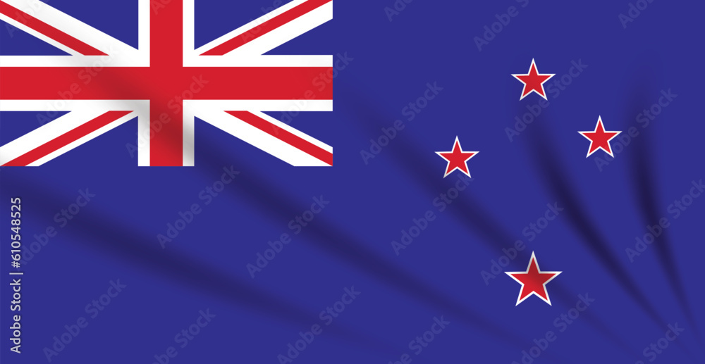 New Zealand flag design with vector banner template background. Stock ...