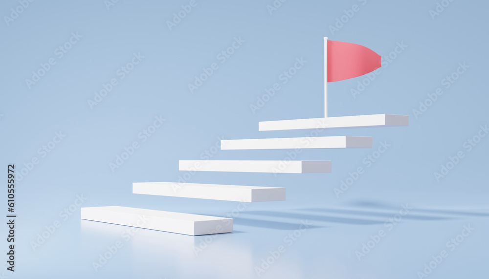 Staircase strategy analysis step by step growth of business, red flag ...