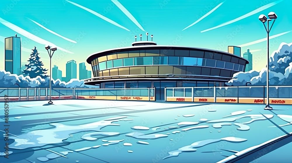 Abstract background stadium. A winter stadium comes to life in an ...