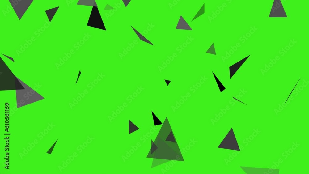 Triangle particles shapes moving on green screen background HD ...