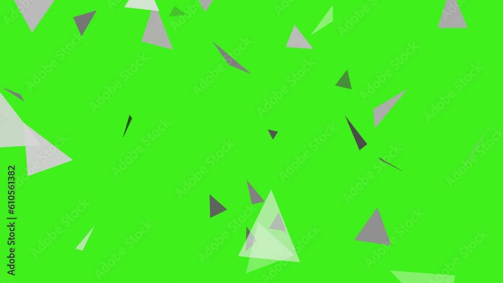 Triangle particles shapes moving on green screen background HD ...