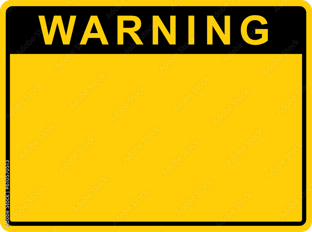 Blank yellow warning sign template isolated Stock Illustration | Adobe ...