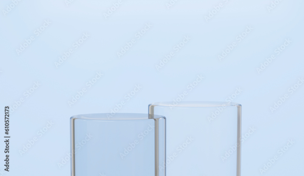Minimal style 3D Abstract cylinder glass pedestal podium background ...