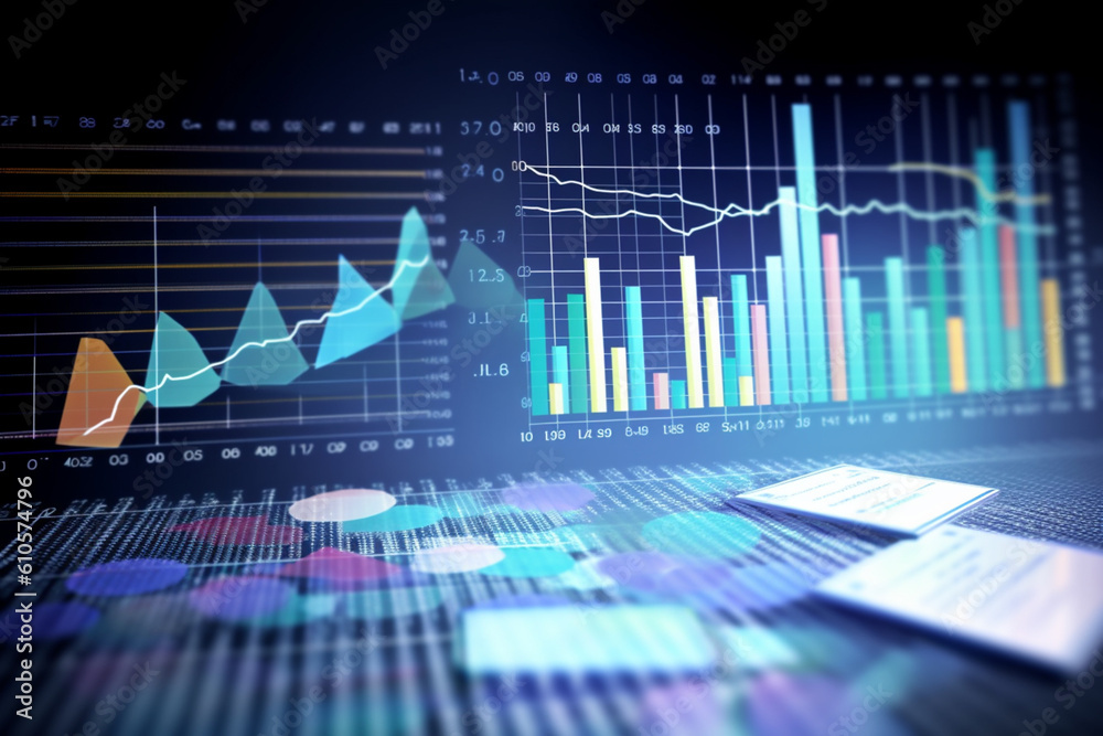 Financial Business Charts Graphs And Diagrams background Stock ...