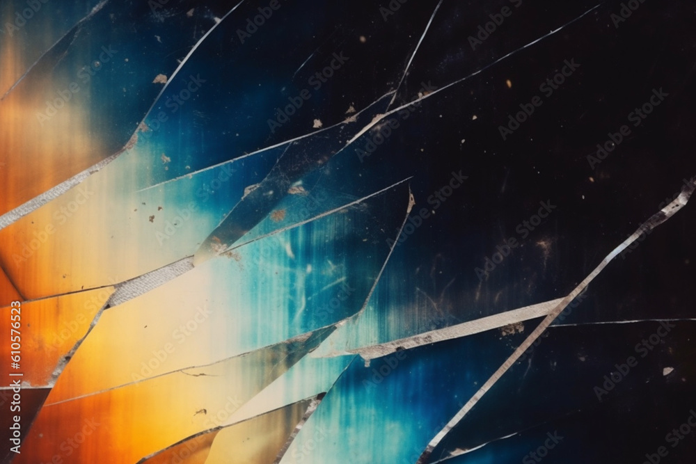 Fractured background, Blur lens flare, Dark shattered distressed dirty ...