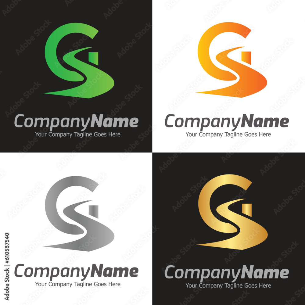 Letter G vector logo template, Colorful Letter G logo, Road highway ...