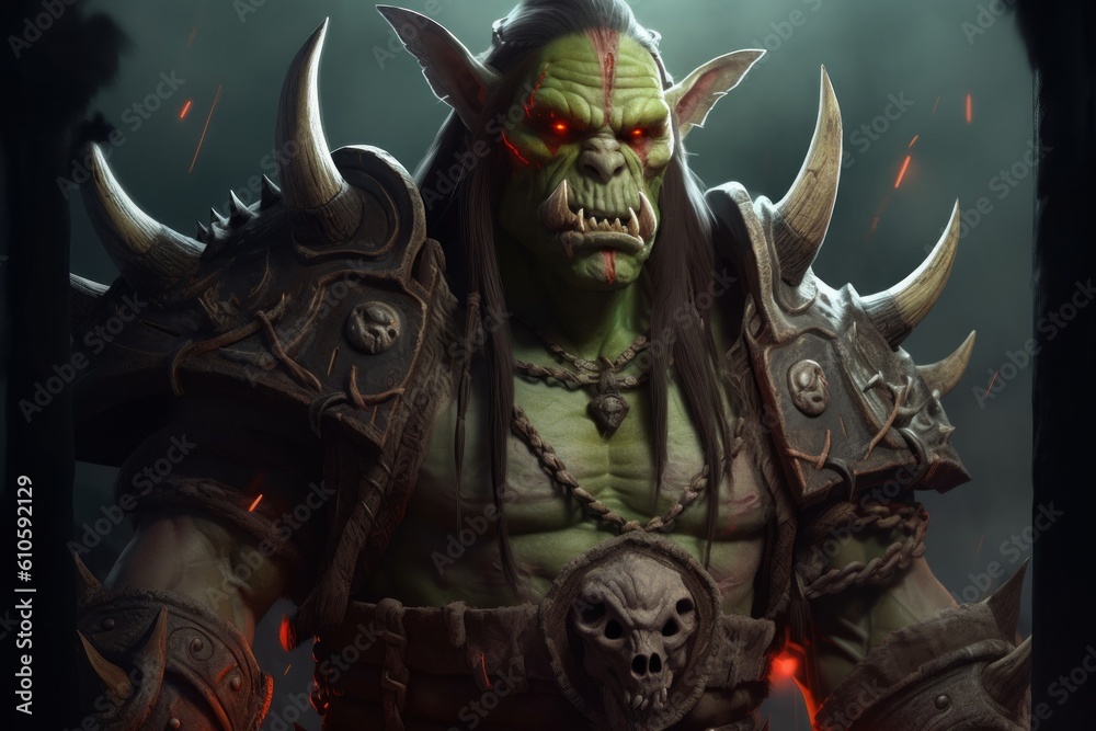 As an orc, they possesses immense strength and resilience. His green ...