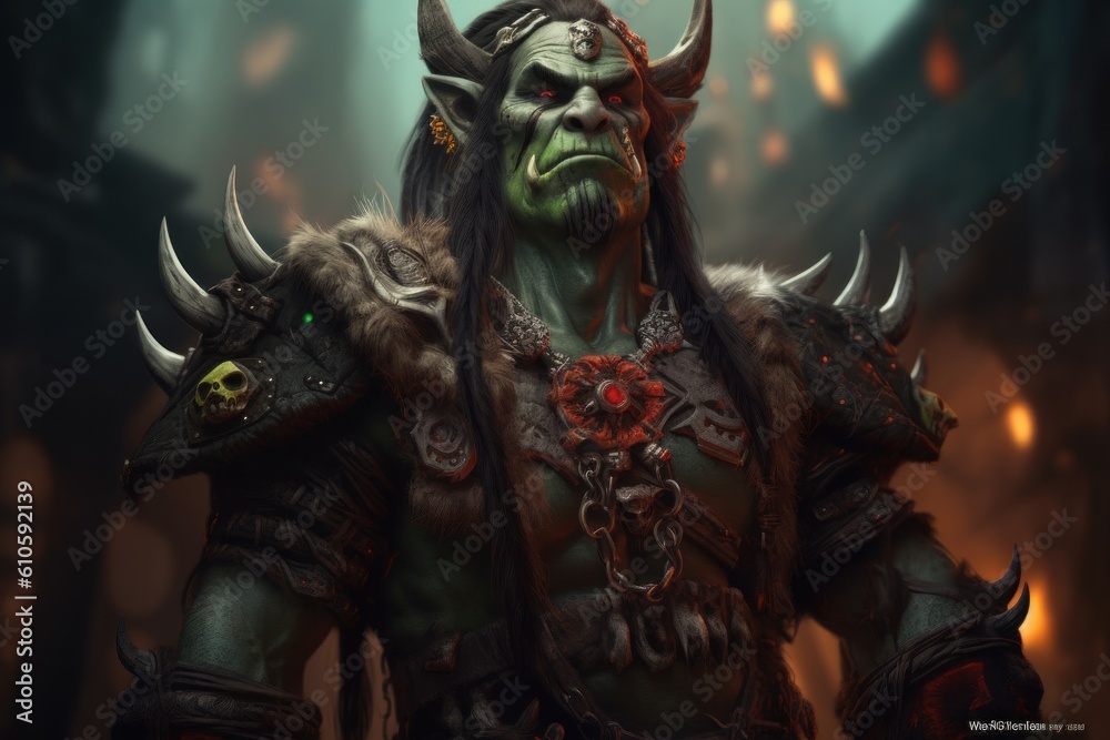 As an orc, they possesses immense strength and resilience. His green ...