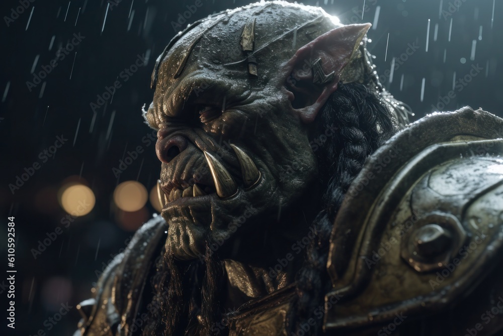 As an orc, they possesses immense strength and resilience. His green ...