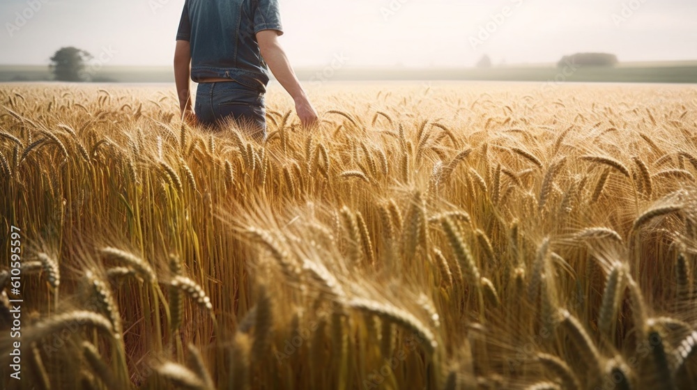 A vast field stretches before me, adorned with tall and vibrant stalks ...