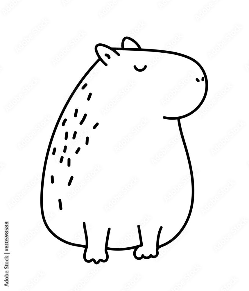 Poster Capybara vector icon. Doodle illustration of capybara – Wall Art ...