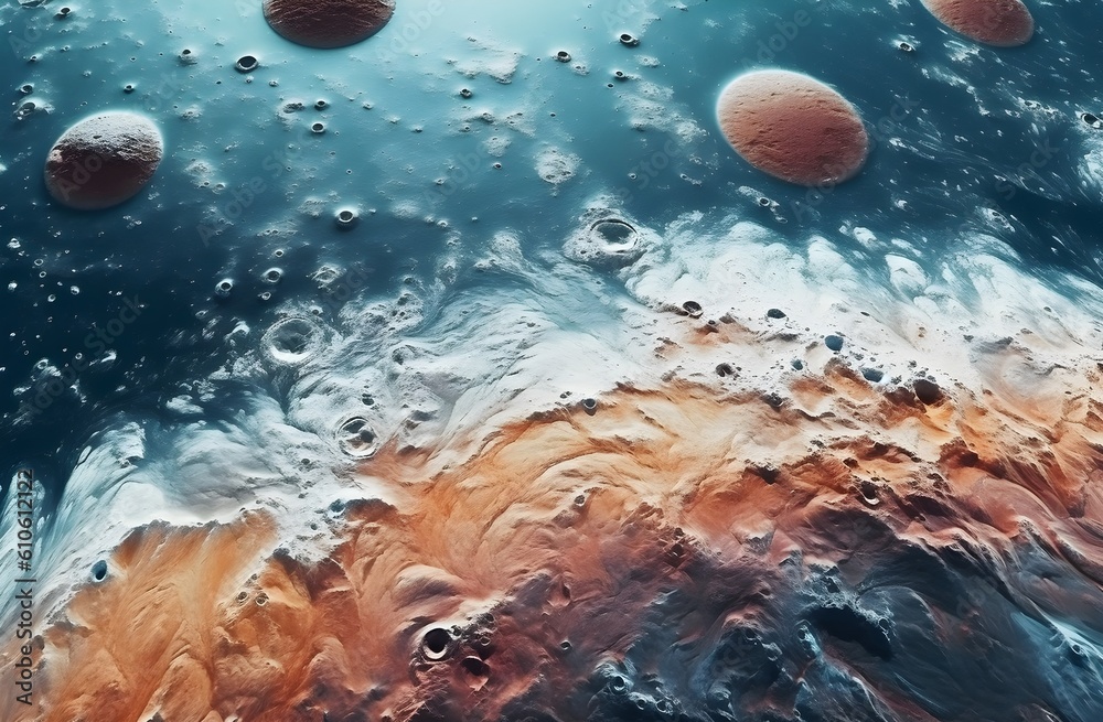 Extrem detaillierte Nahaufnahme der Oberfläche des Planeten Neptun ...