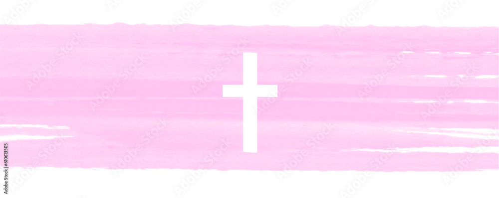 cross on pink background, cross on the sky, Watercolor eps Easter cross ...