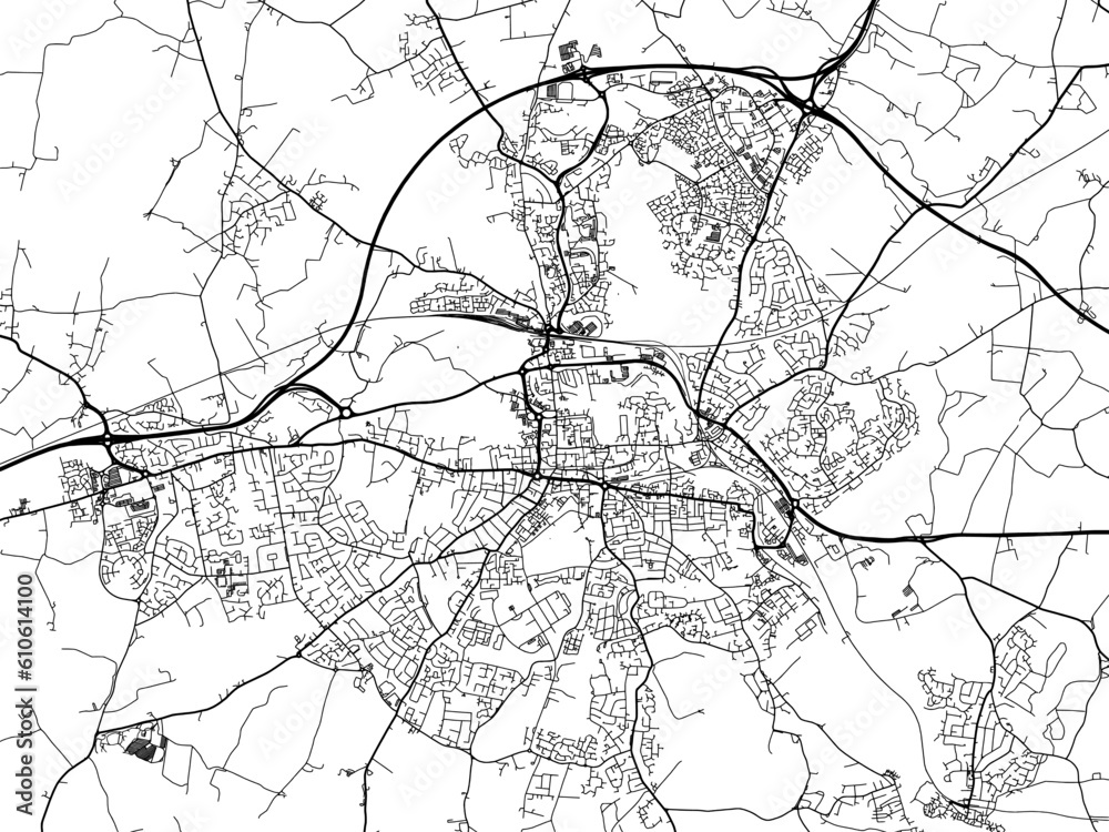 A vector road map of the city of Colchester in the United Kingdom on a ...