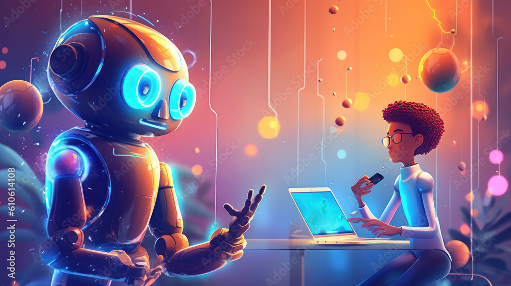 AI bot, chatbot, AI Artificial Intelligence technology, helpful ...