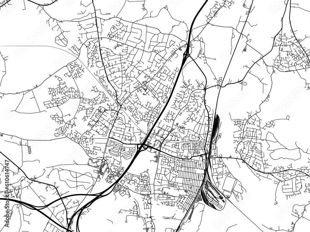 A vector road map of the city of Eastleigh in the United Kingdom on a ...