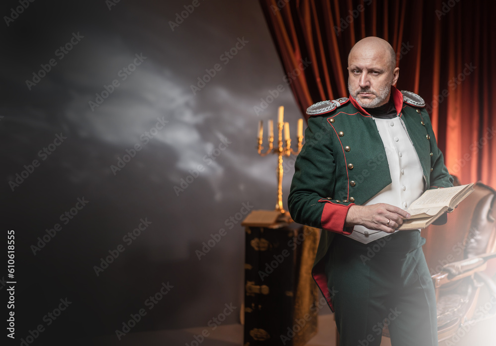 Man officer. Military reconstruction. Human in uniform of officer ...