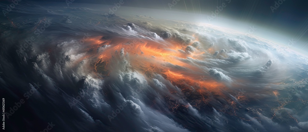 Weather phenomenon of a storm on planet earth captured from space ...