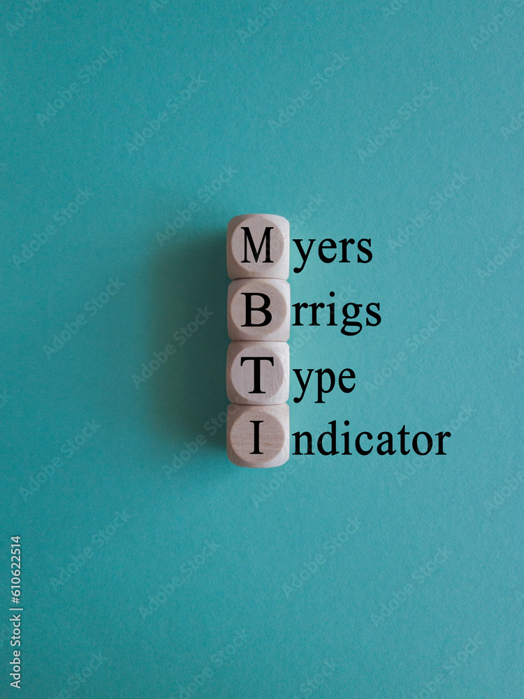 MBTI Myers Briggs type indicator symbol. Concept words MBTI Myers ...