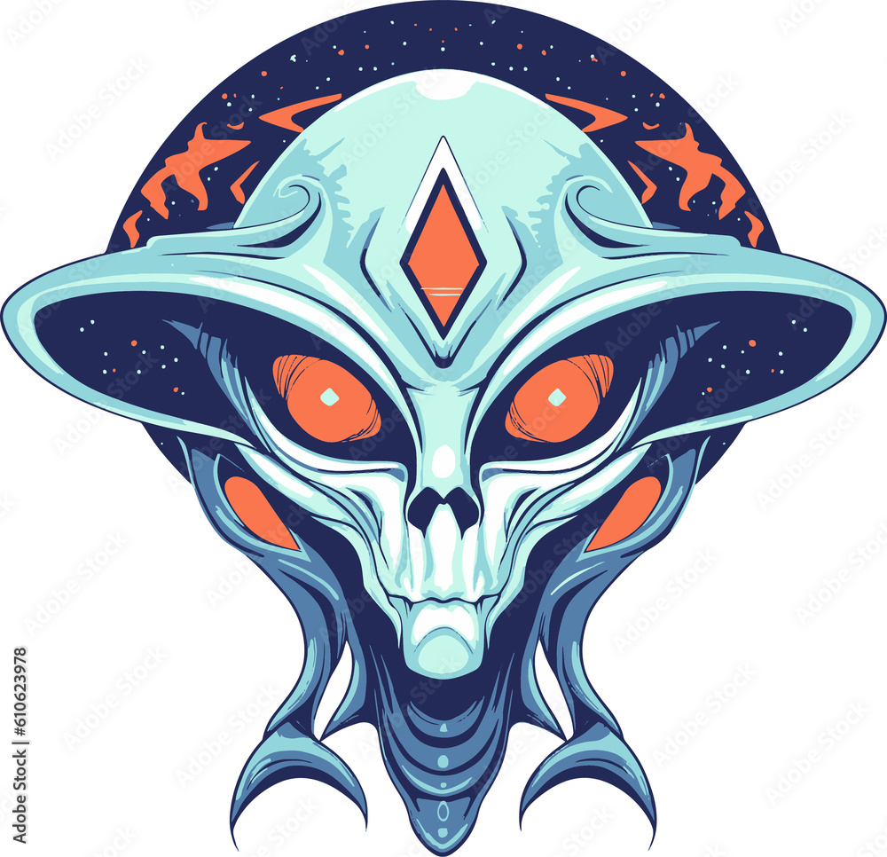 alien in flat 2d cartoon style isolated on transparent background ...