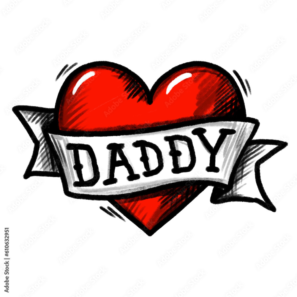 Daddy Heart Tattoo
