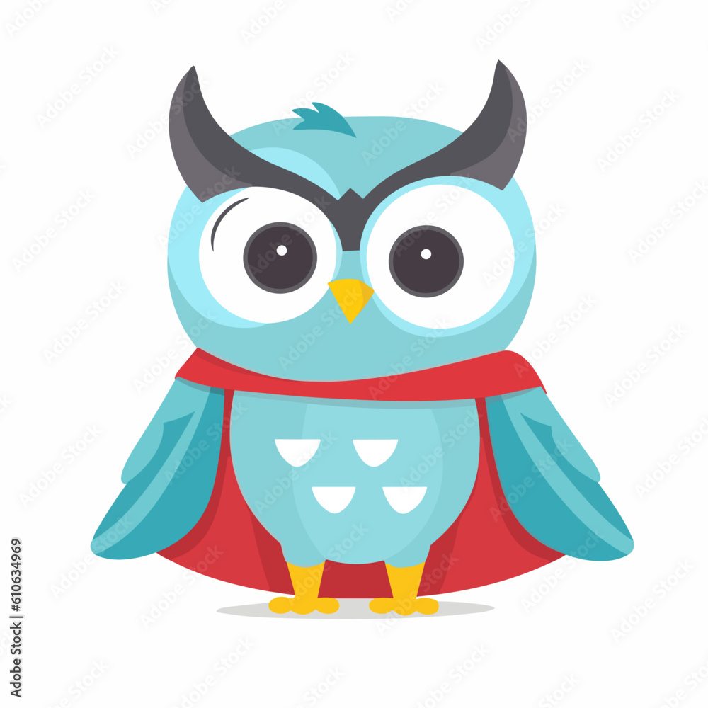 Vetor de Superhero owl, sticker clipart for kids, simple and cute ...