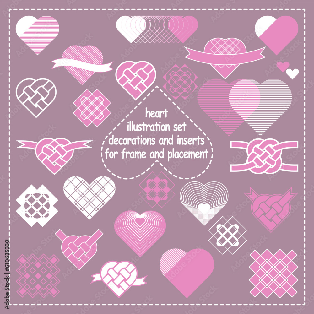 Set of frames, headline and title frame, borders, illustration, line ...