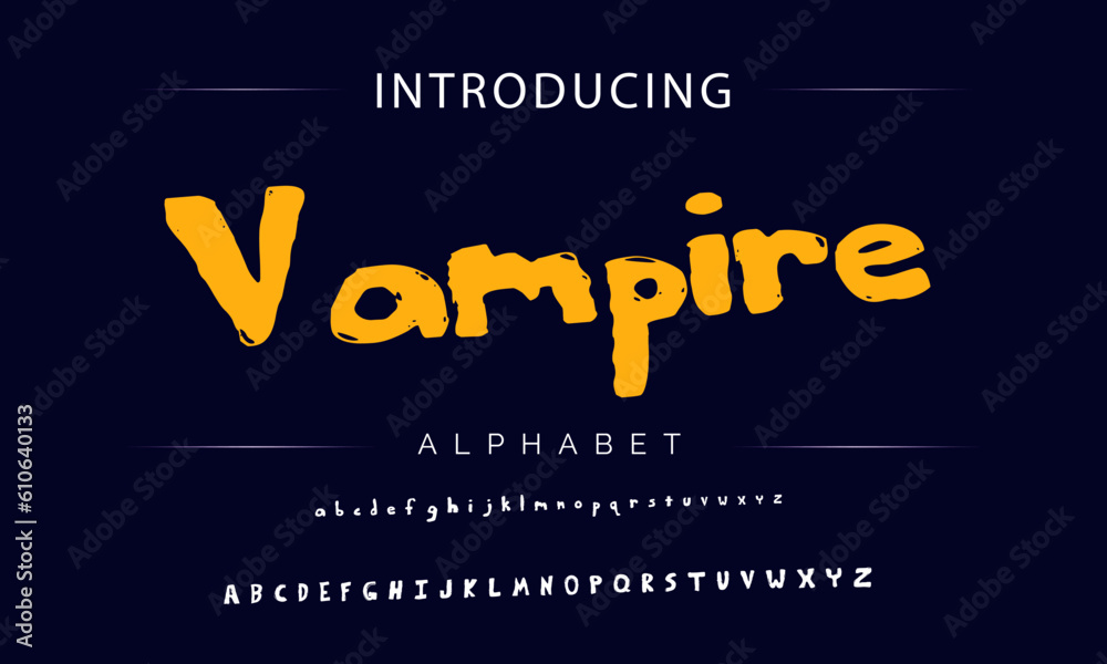 Vampire comics alphabet font. Typography comic logo or movie fonts ...