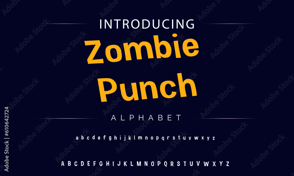 Vetor de Zombie Punch comics alphabet font. Typography comic logo or ...