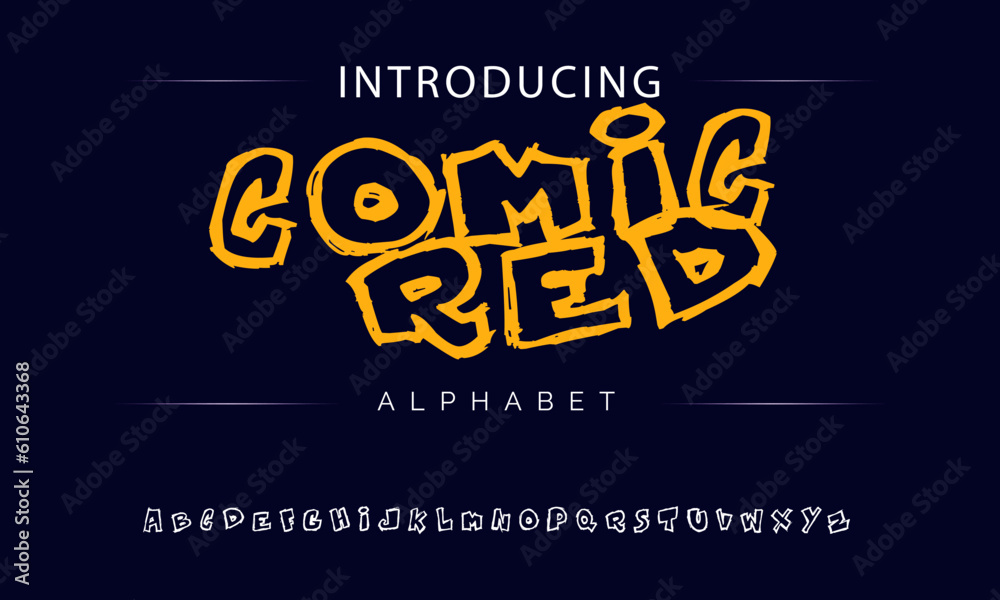 Comic Red comics alphabet font. Typography comic logo or movie fonts ...
