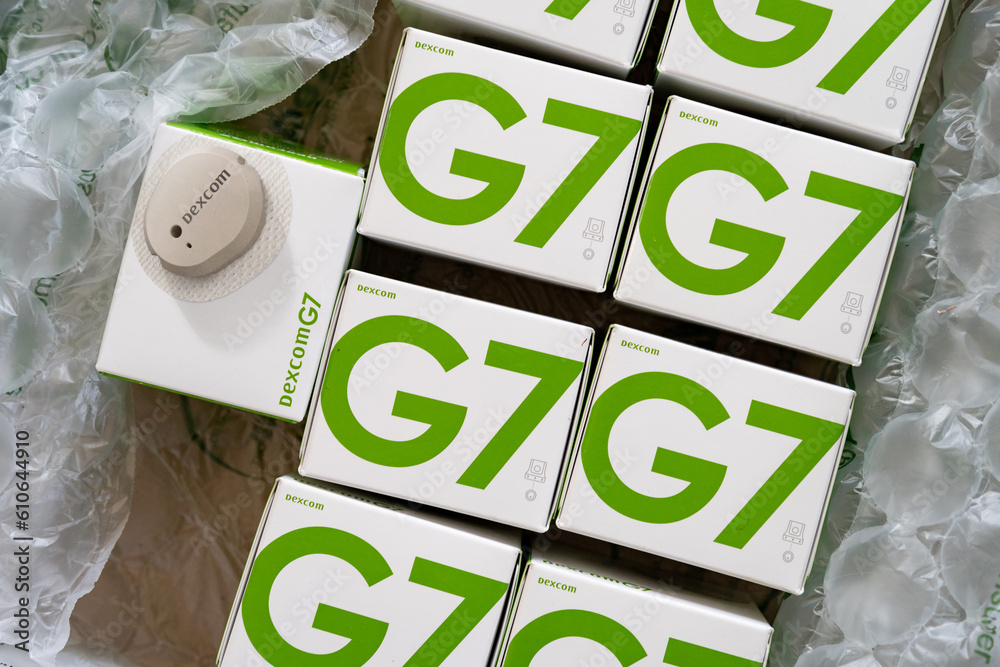 MINSK, BELARUS - June, 2023: Female holding box Dexcom G7. Life with ...