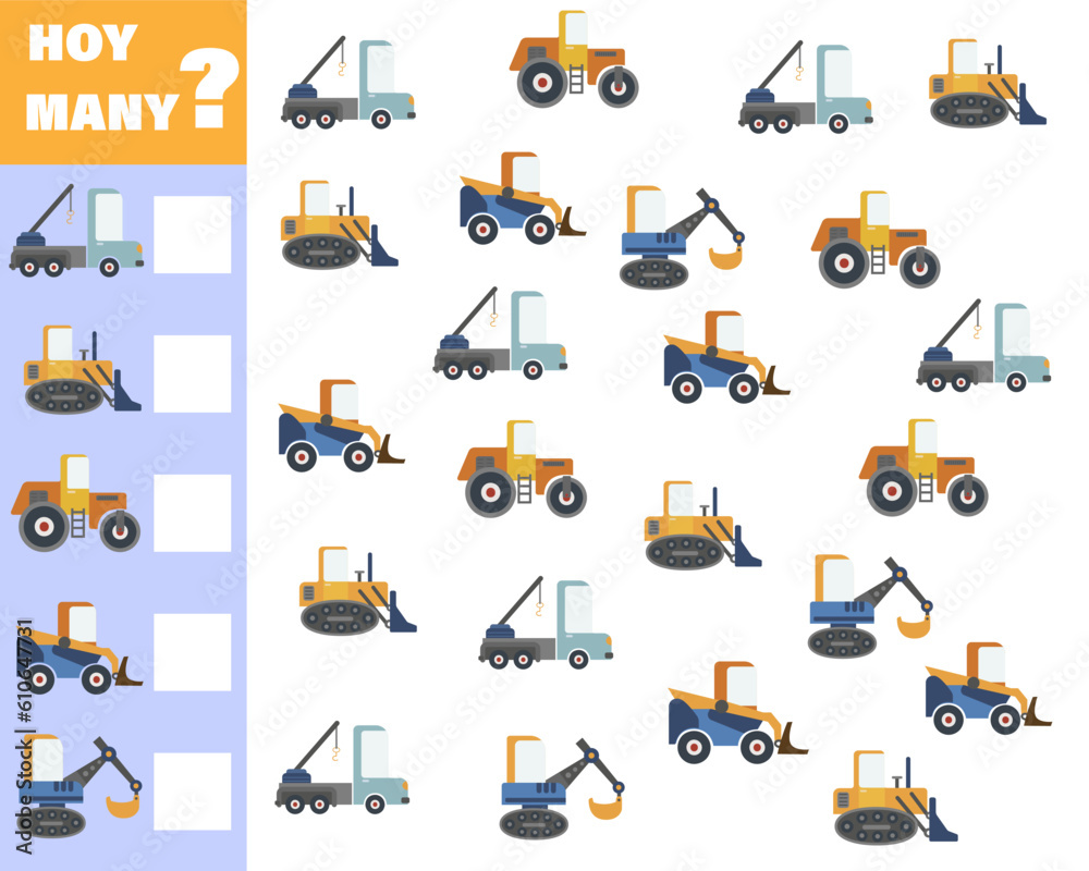 Counting game for preschool children. Educational math game. Count how ...