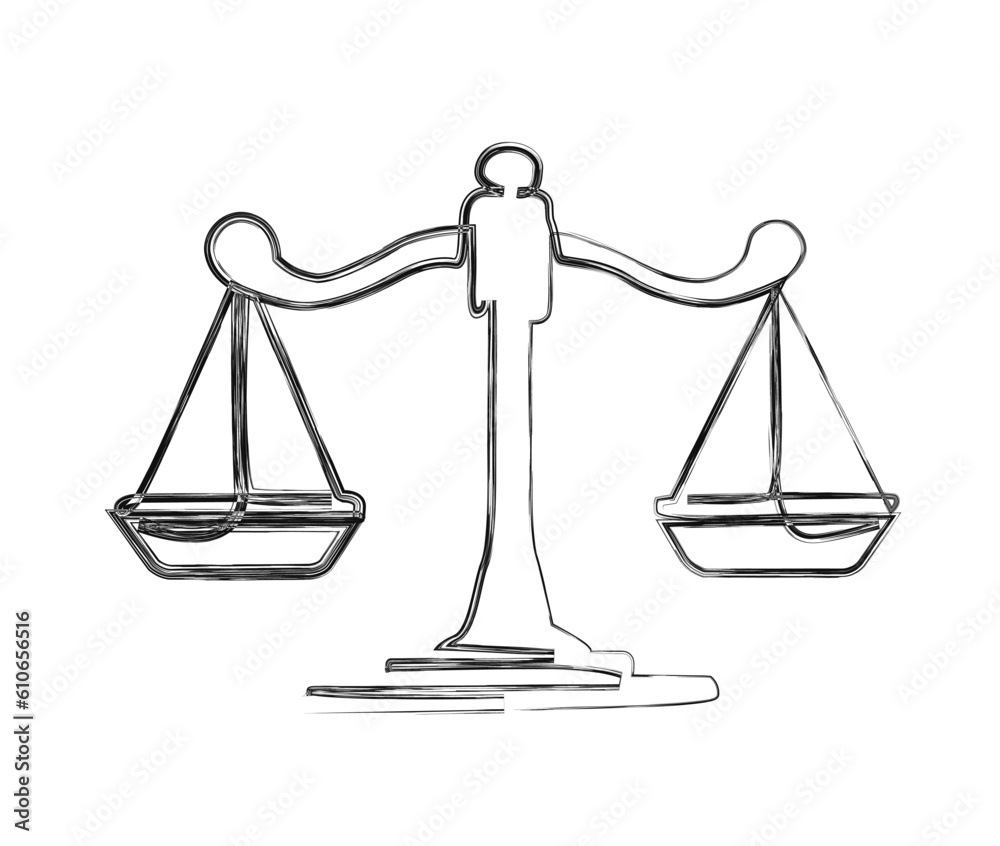 Continuous one line drawing of scales. scales of justice line art ...