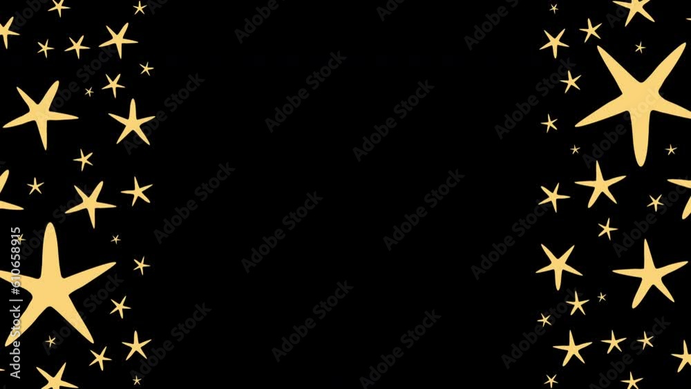 4k Animated Moving Flat Style Stars Isolated Frame Design Template ...
