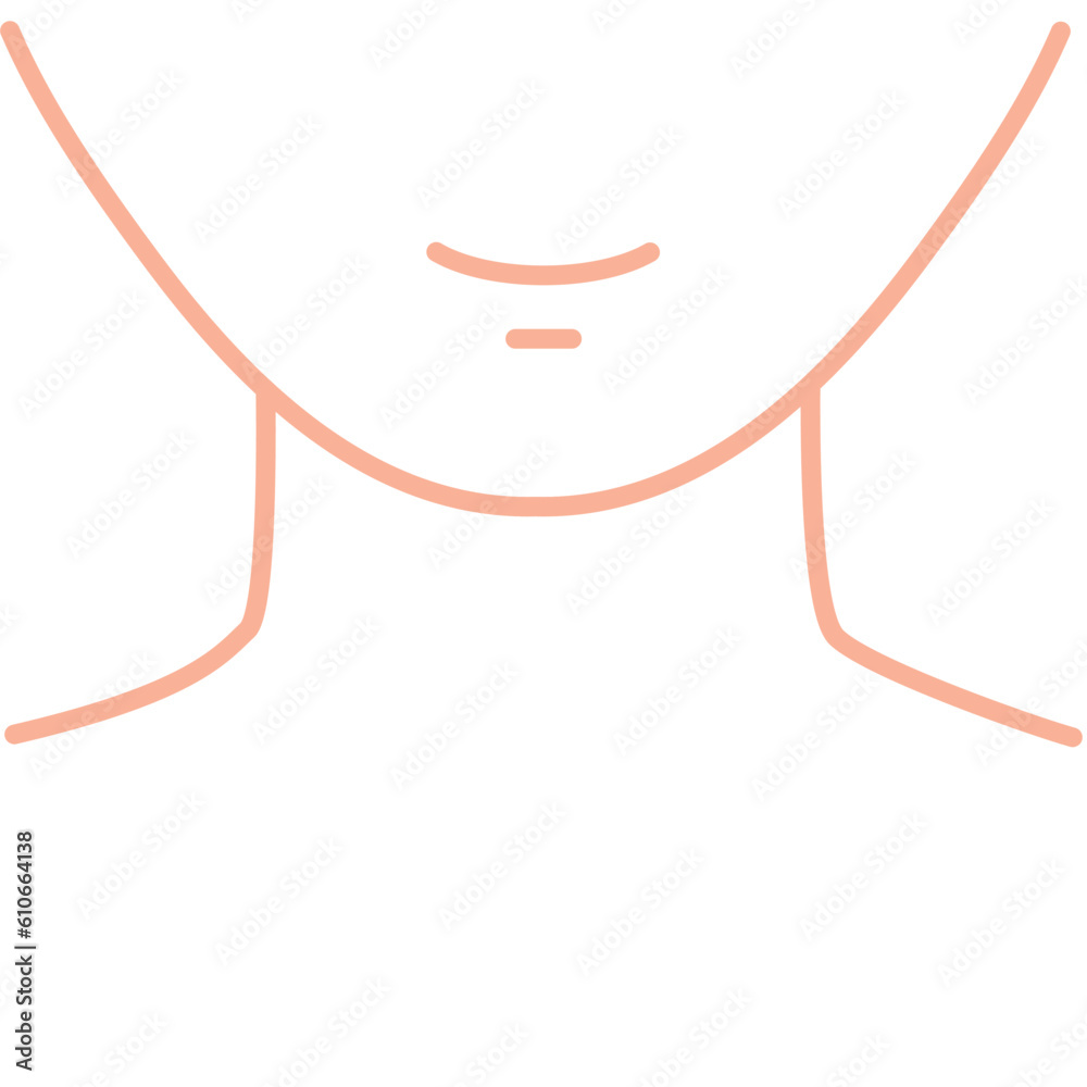Neck and chin close up line icon. Abstract faceless body figure. Beauty ...