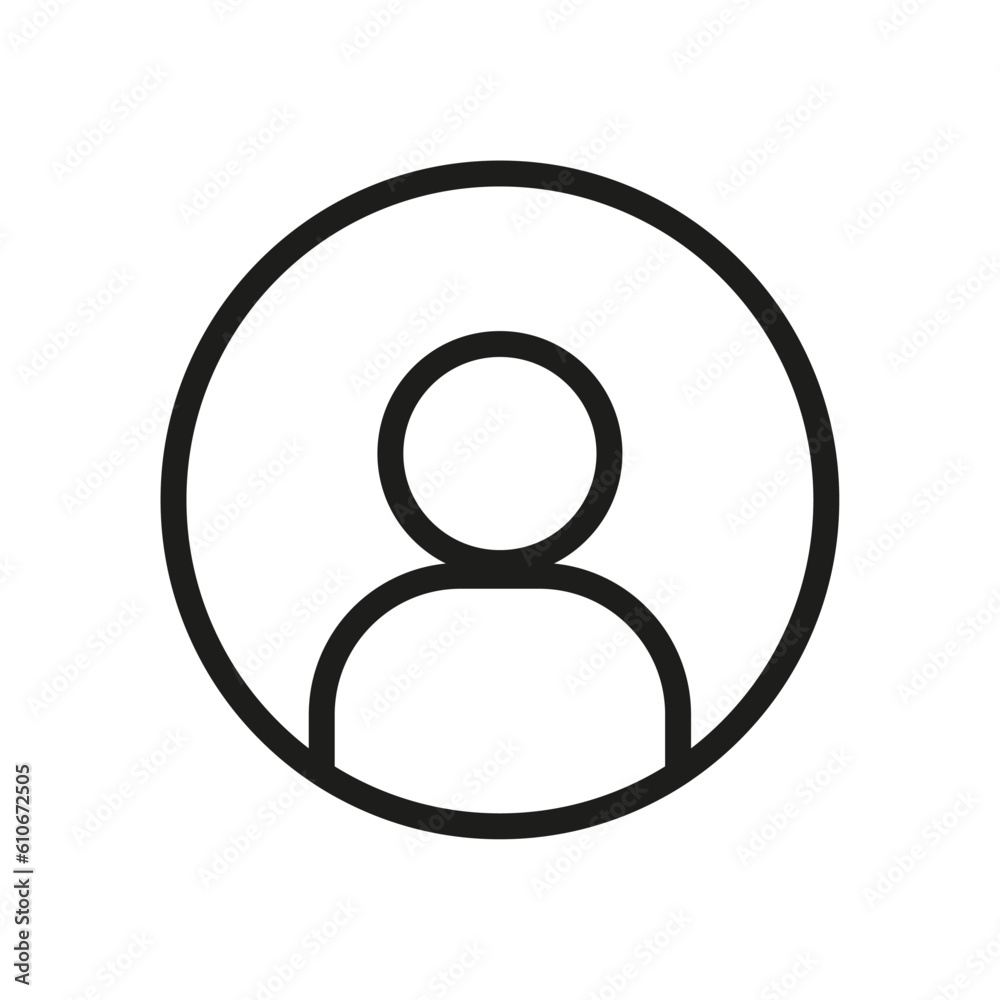 Vector flat illustration in black line. Avatar, user profile, person ...