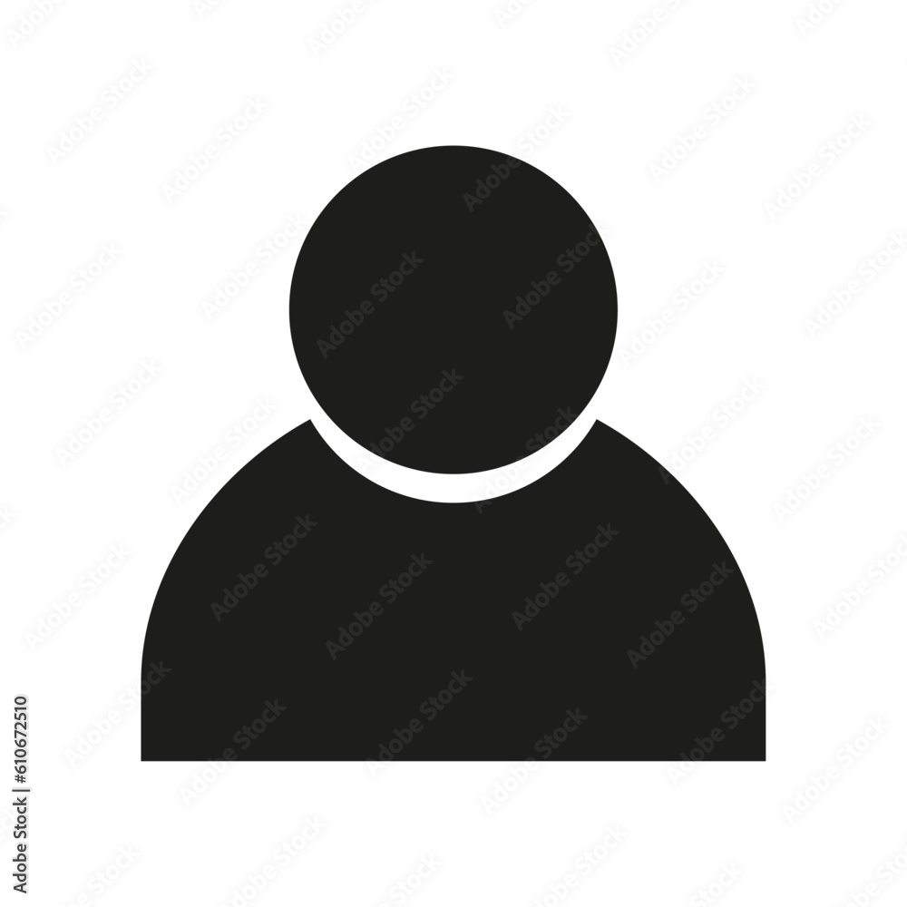 Vector flat illustration in black color. Avatar, user profile, person ...