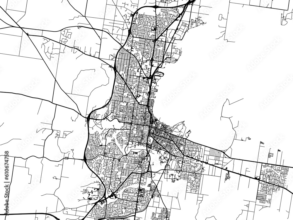 Vector road map of the city of Geelong in the Australia on a white ...