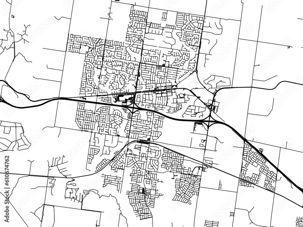Vector road map of the city of Melton in the Australia on a white ...