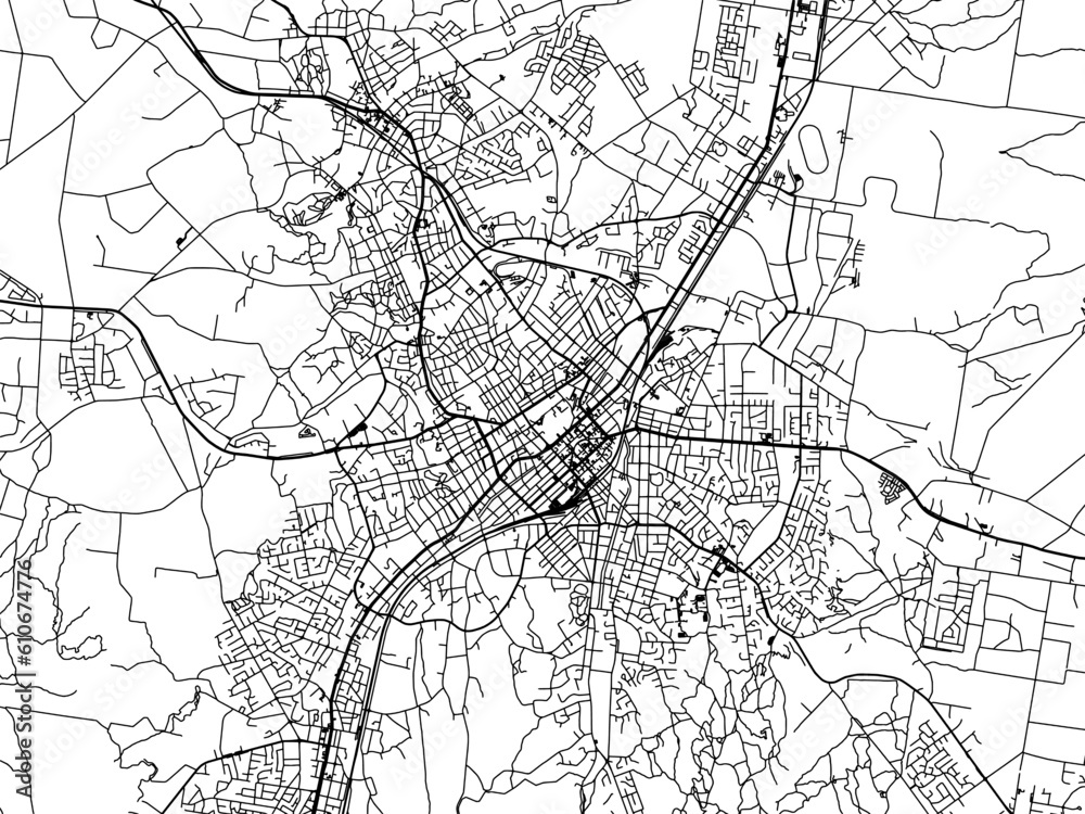Vector road map of the city of Bendigo in the Australia on a white ...
